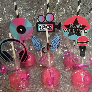 TIK TOK Inspired Theme Chocolate Covered Cake Pops - Etsy