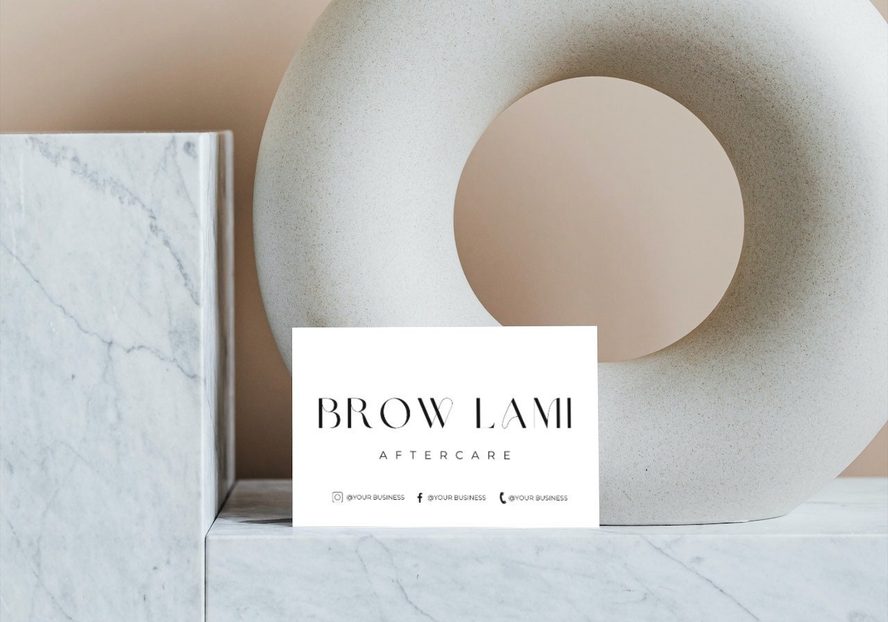 Brow Lamination Aftercare Card Template Editable Brow - Etsy