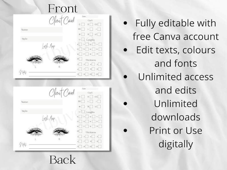 Lash Extension Client Record Card, Eyelash Extension Client Record Card ...