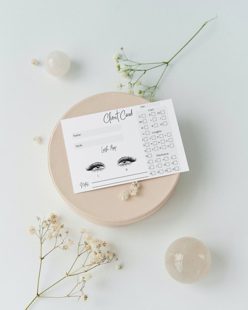 Lash Extension Client Record Card, Eyelash Extension Client Record Card ...