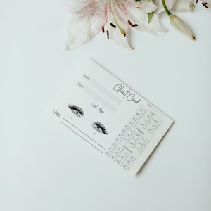 Lash Extension Client Record Card, Eyelash Extension Client Record Card ...