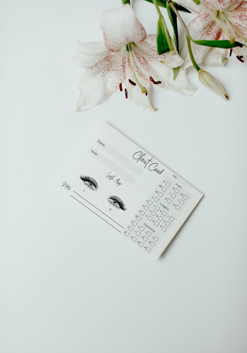 Lash Extension Client Record Card, Eyelash Extension Client Record Card ...
