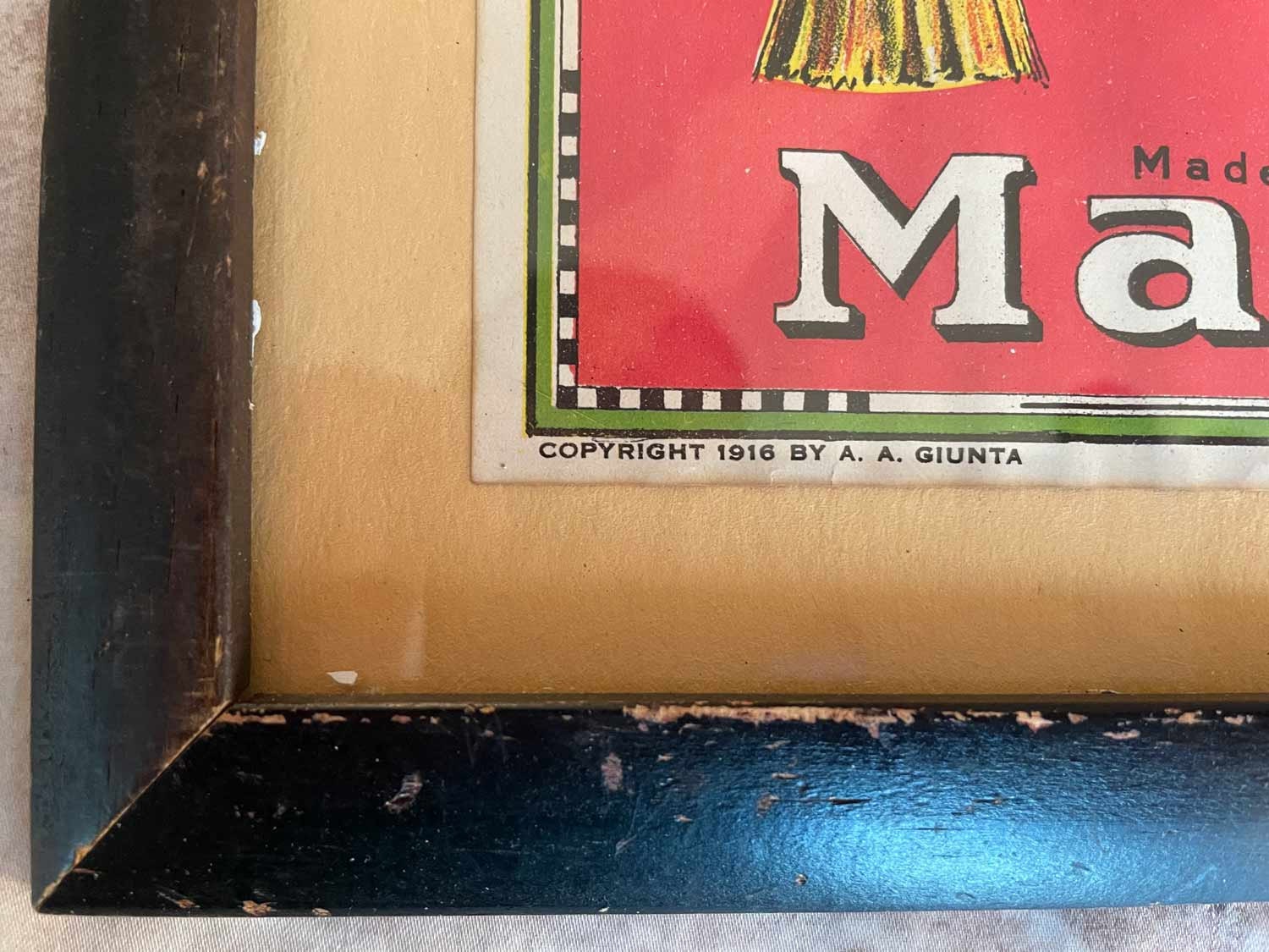 Pair of Vintage Macaroni Labels: Rinaldo & Giuseppe Garibaldi, Framed ...