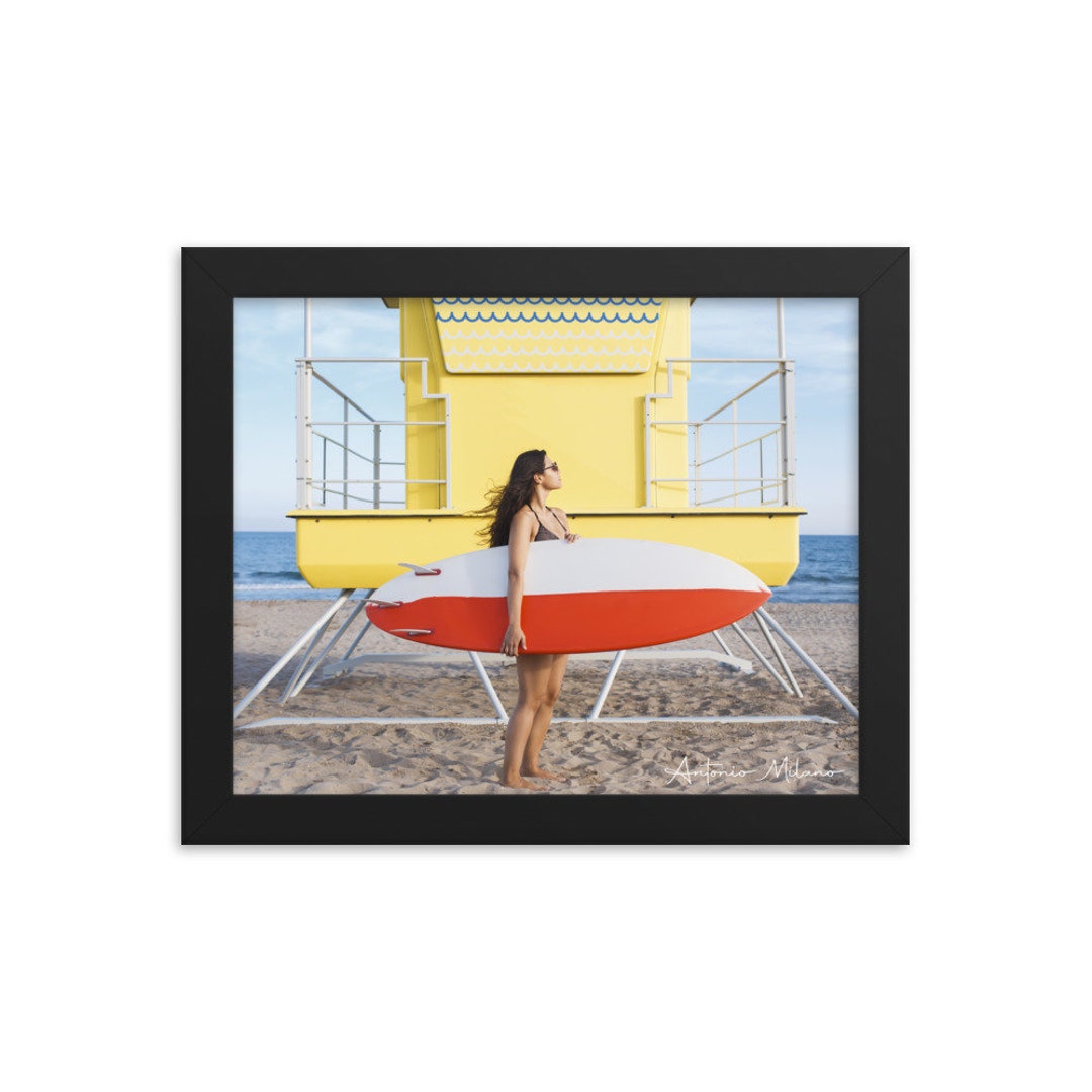 Surf Poster Surf Wall Art Miami Beach Print Surfer Girl Surf Art Beach ...