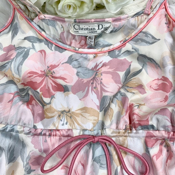 Sz M Vintage Christian Dior Pink Floral Print Lingeri… - Gem