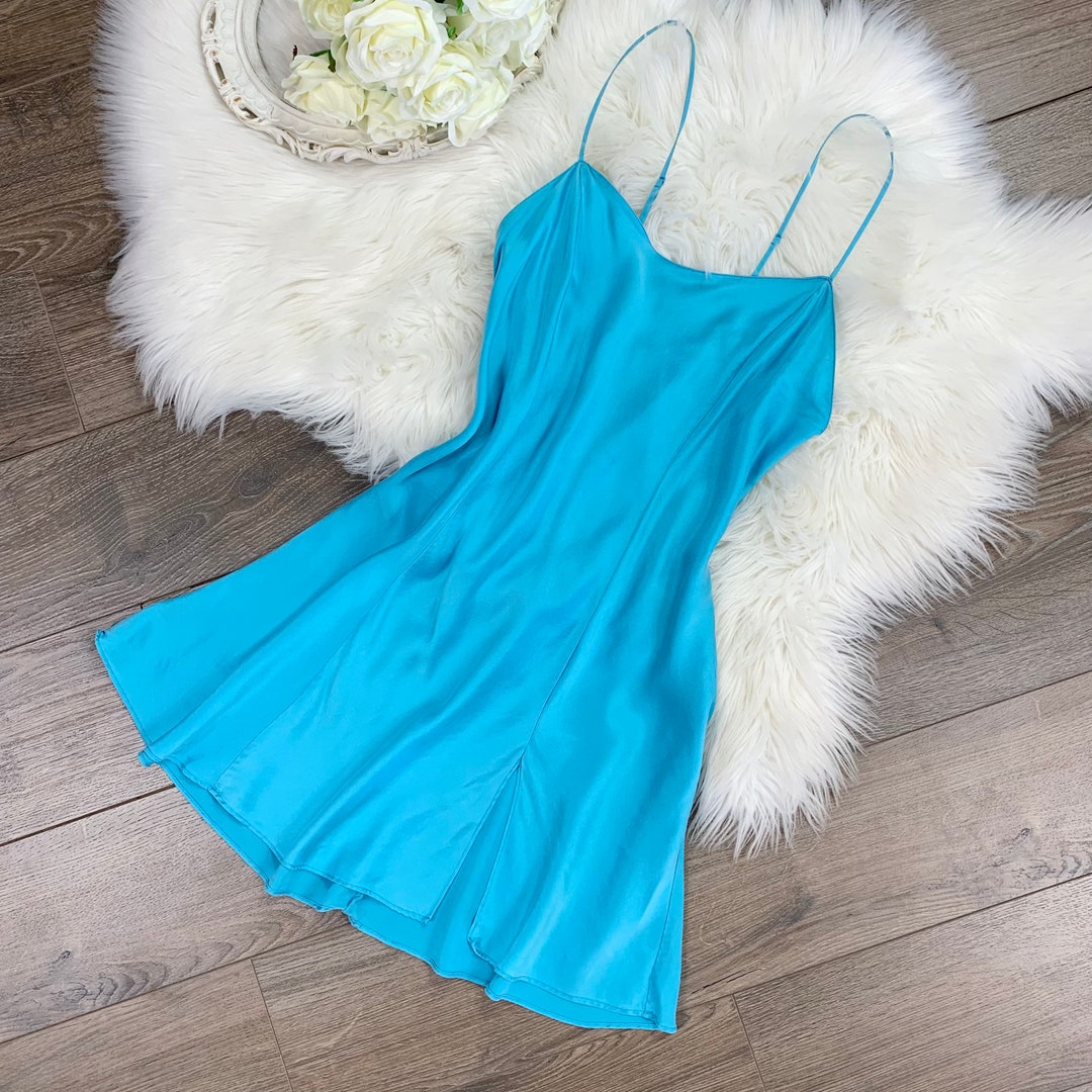 Sz M Vintage Victorias Secret Pure Silk Ocean Blue Lingerie - Etsy