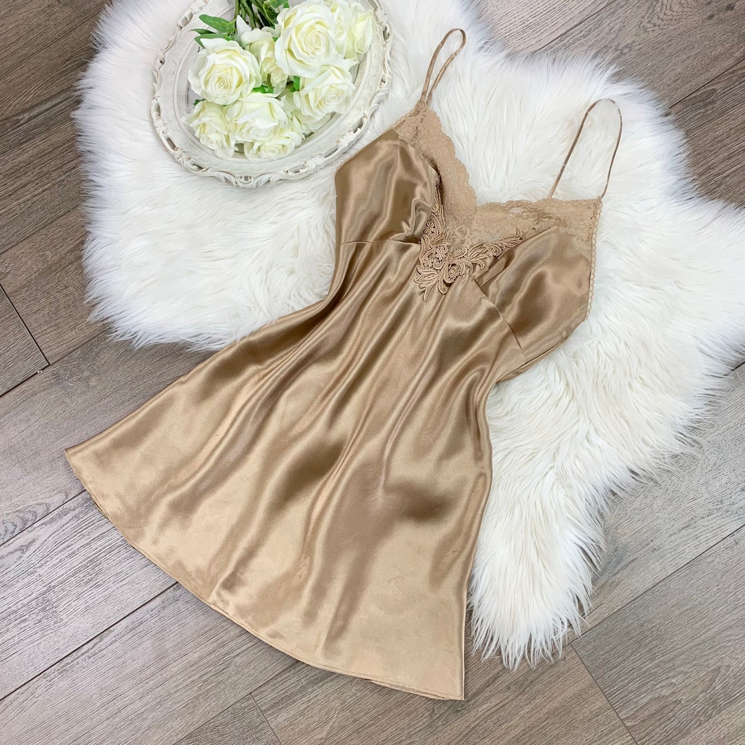 Sz S Vintage Victorias Secret Caramel Silky Lingerie Short - Etsy