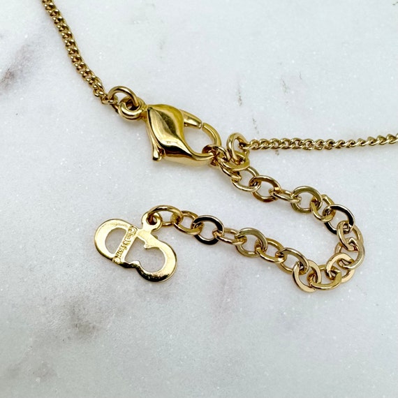 Vintage Christian Dior 80s Gold Tone Delicate Oval Pe… - Gem