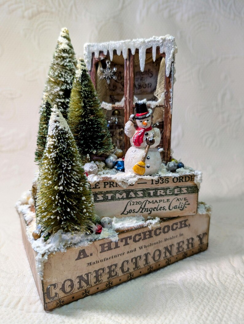Christmas Assemblage Miniature Christmas Assemblage Vintage Christmas ...
