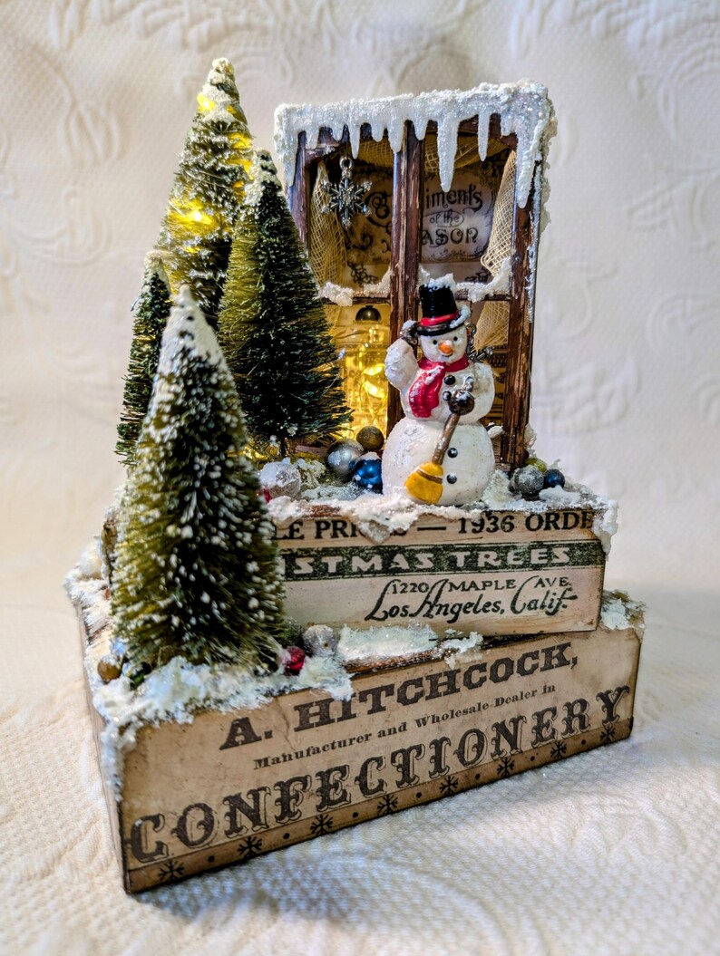 Christmas Assemblage Miniature Christmas Assemblage Vintage Christmas ...