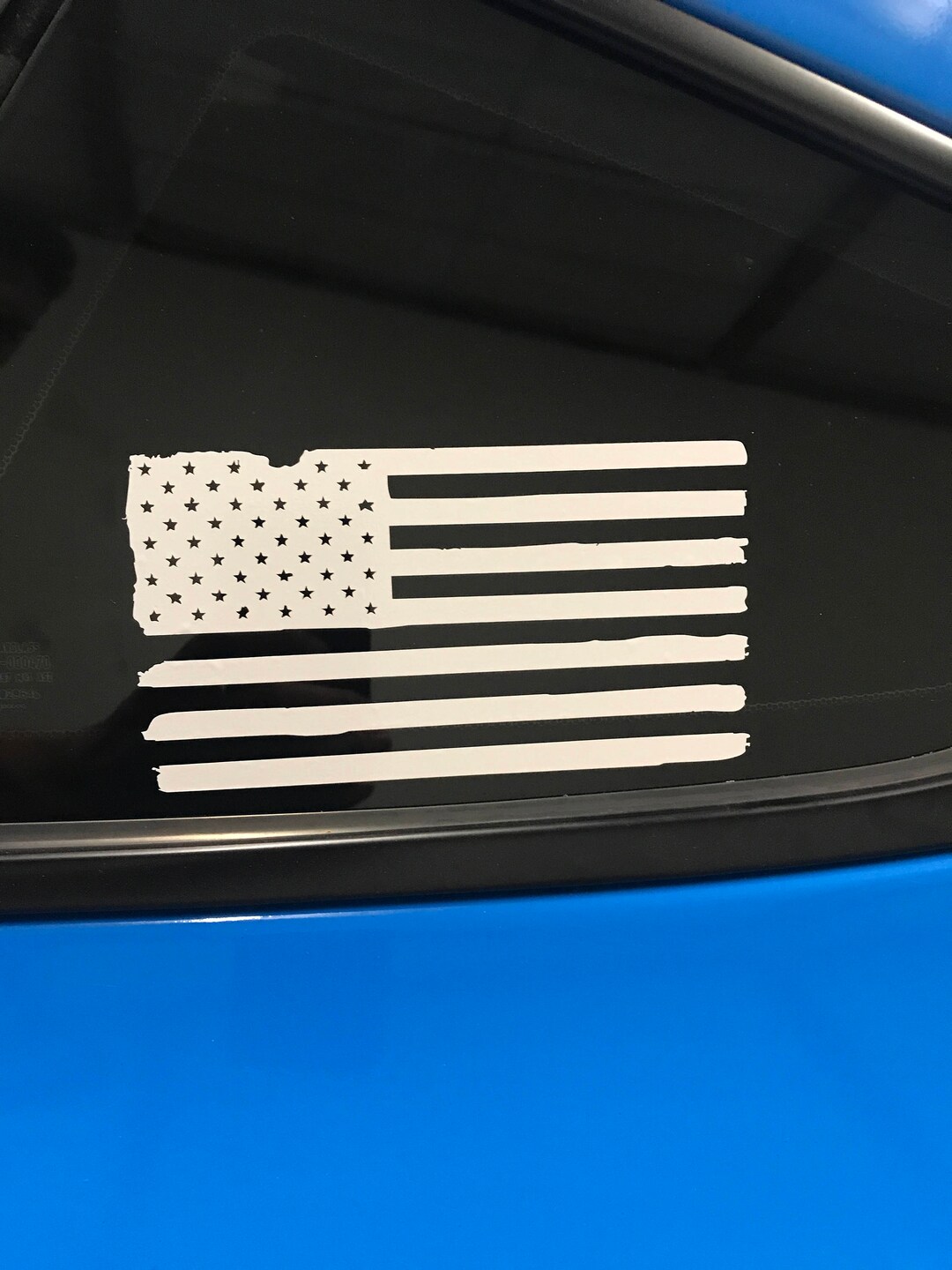 American Flag Tattered Look Sticker/decal 2pcs - Etsy