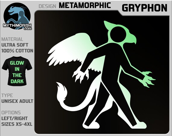 Metamorphic: Gryphon glow in the Dark Ultra Soft T-shirt | Etsy