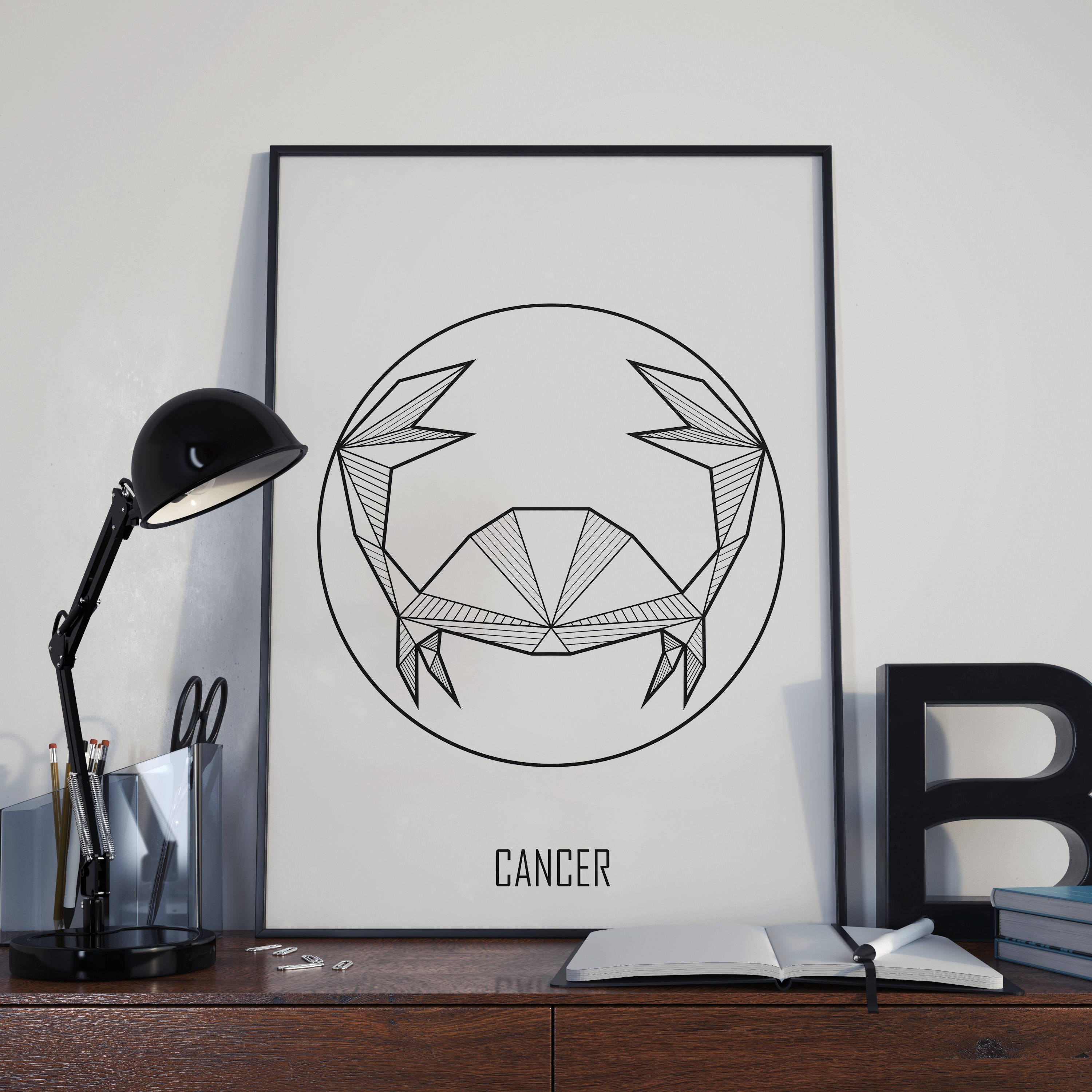 Cancer Wall Print Astrology Decor Cancer T Zodiac Wall Etsy