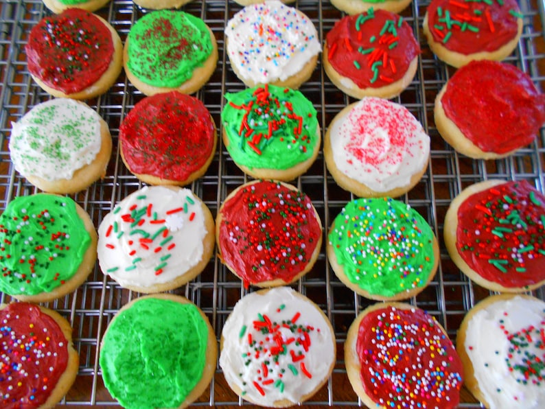 2 Dozen, Frosted Sugar Cookies, Homemade Cookies, Baked Goods, Sugar ...