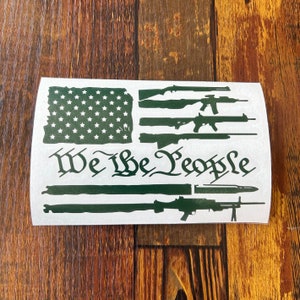 We the People Gun Flag Vinyl Decal - Etsy
