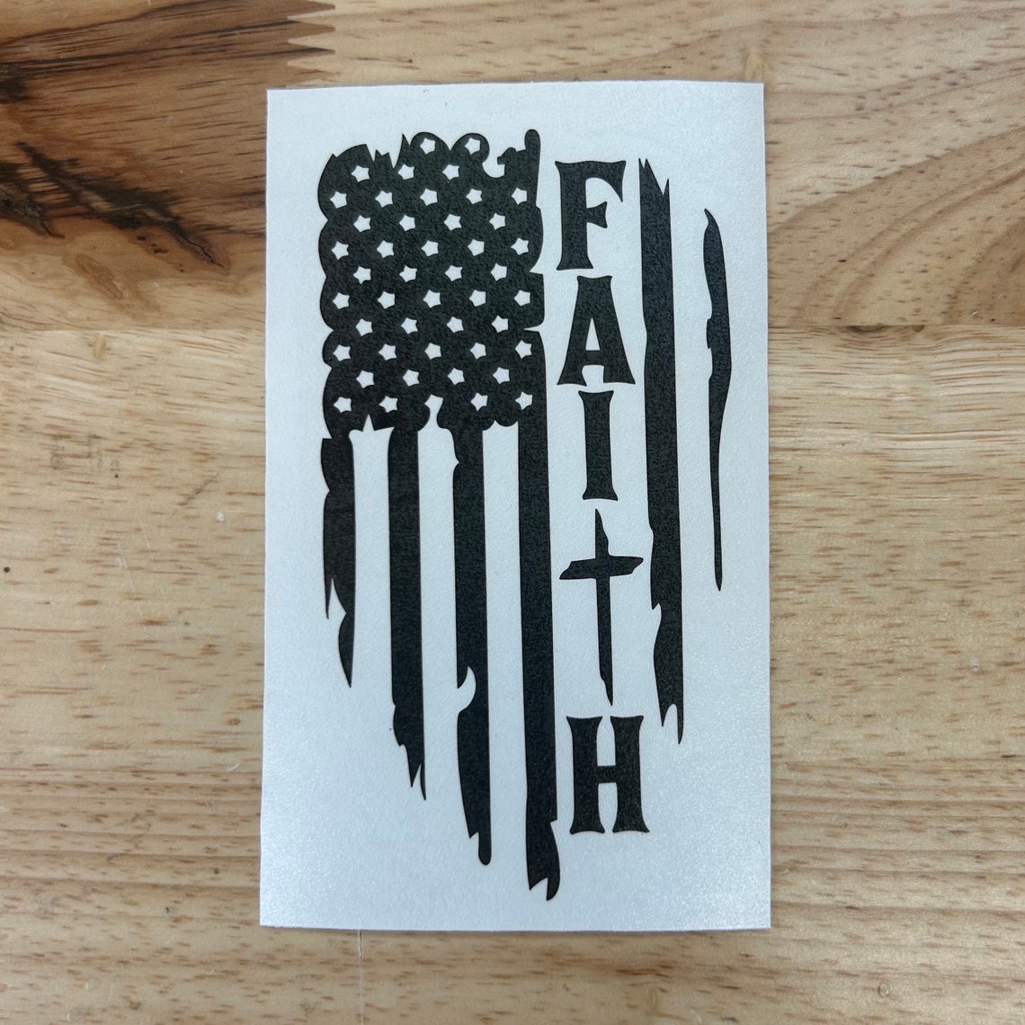 Faith Distressed Flag Vinyl Decal - Etsy