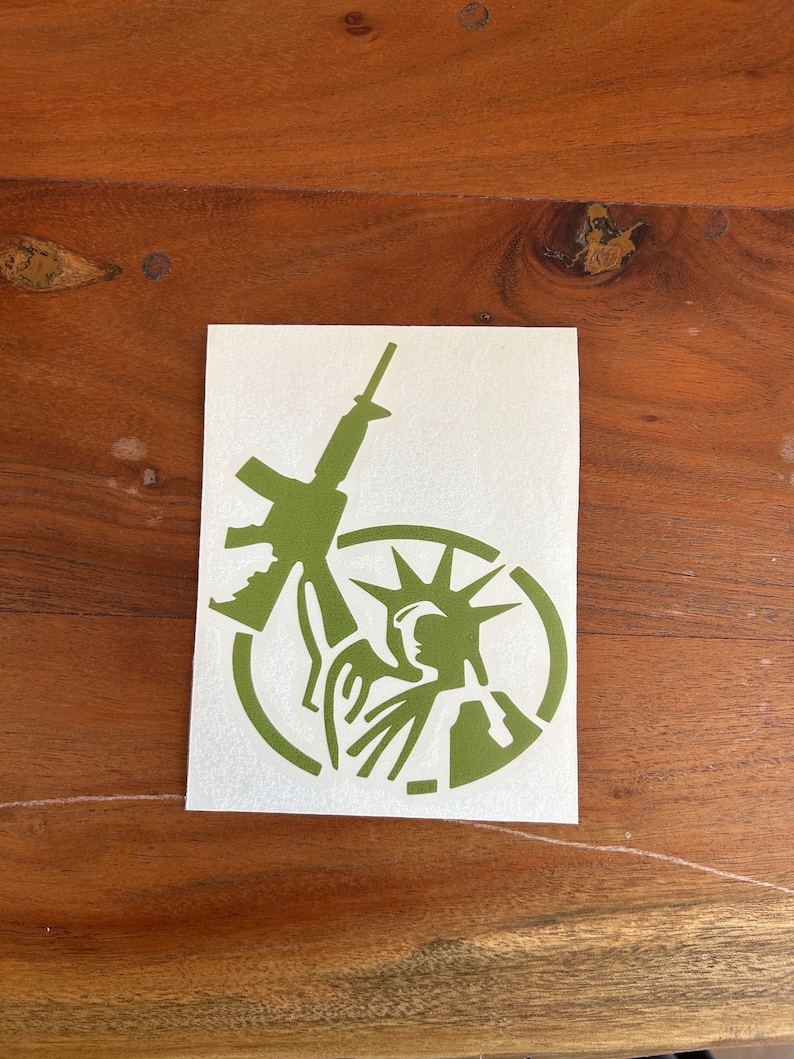 Lady Liberty With Gun Vinyl Decal - Etsy