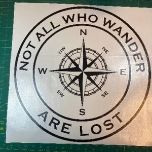 Not All Who Wander Compass Vinyl Decal - Etsy