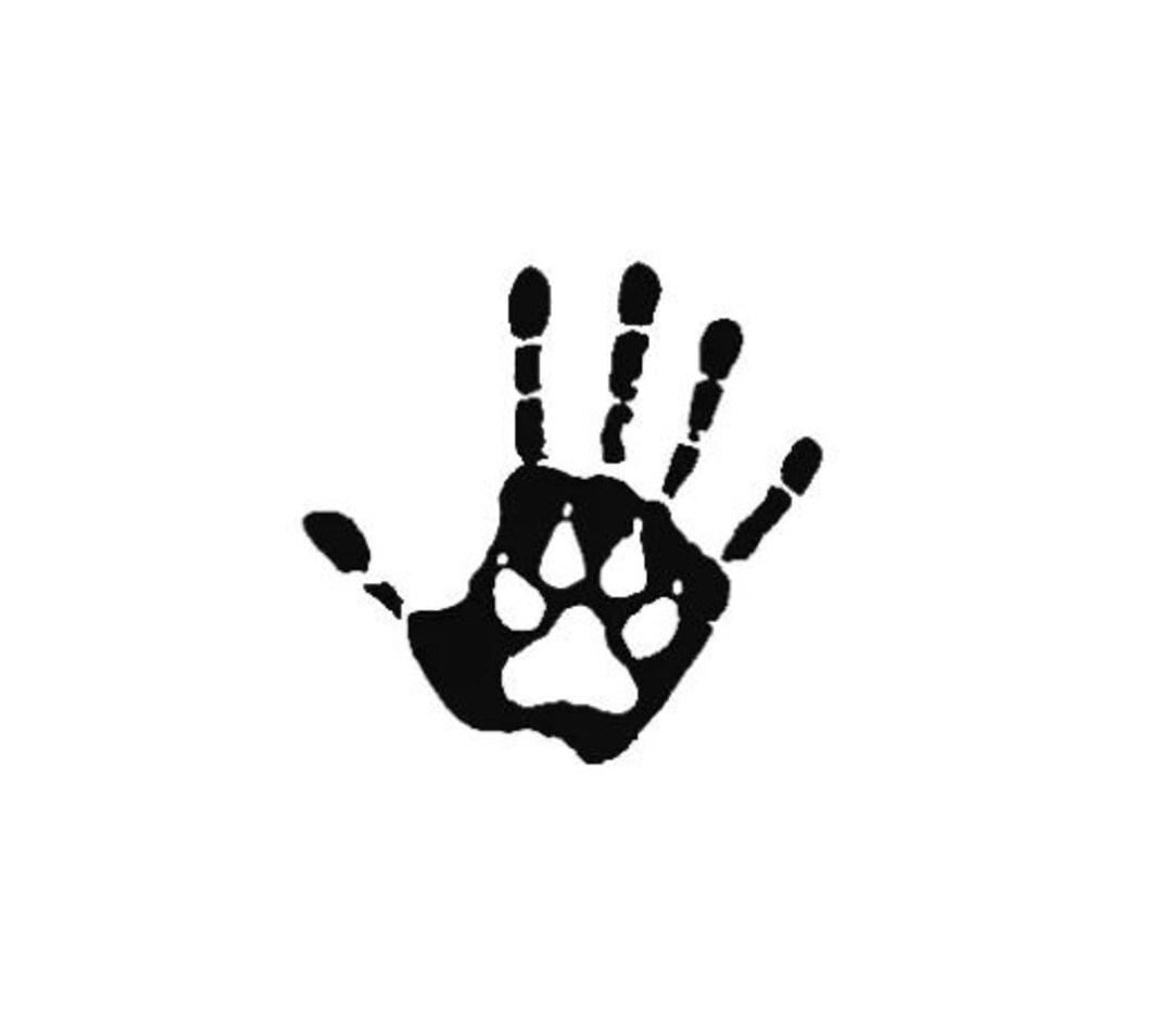 Dog Paw Print Hand Print Vinyl Decal - Etsy