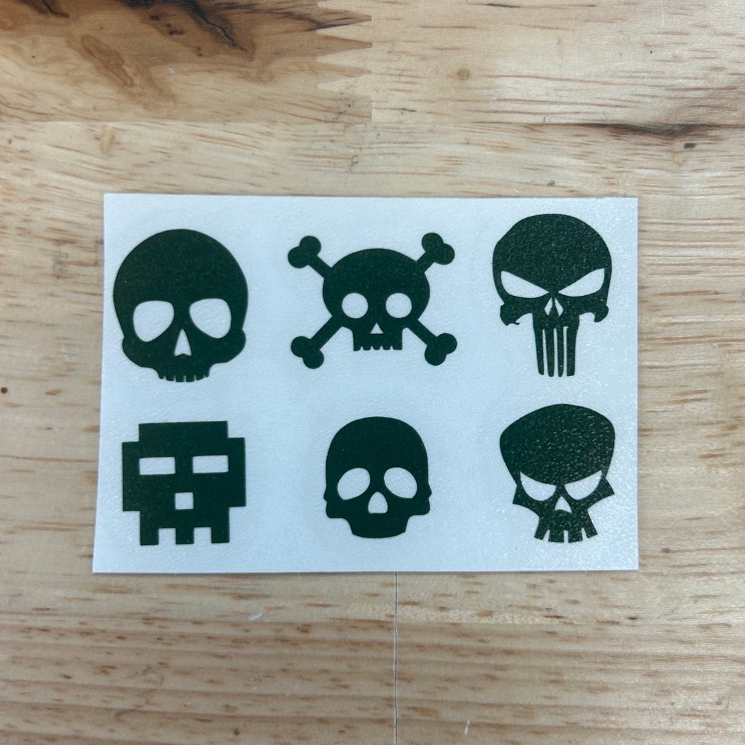 Set of 6 Blank Button Vinyl Decals- 6 Skulls! - Etsy