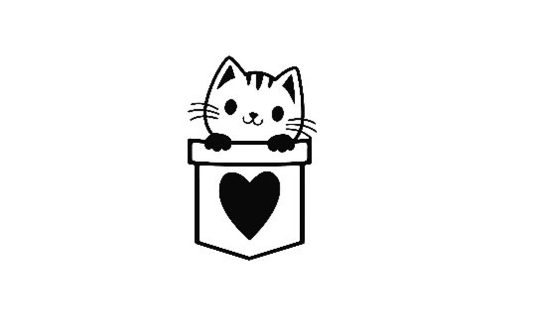 Cute Cat in Pocket Vinyl Decal - Etsy