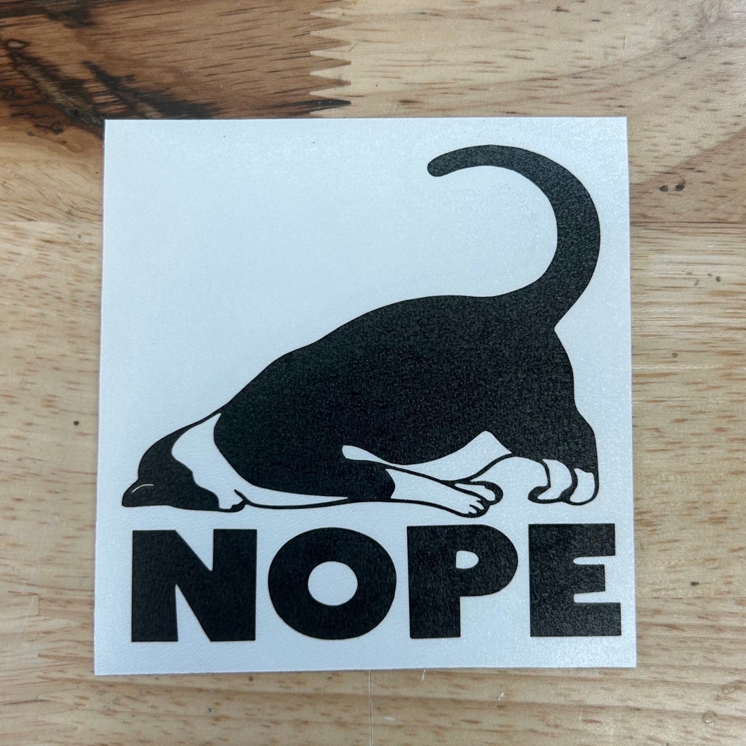 Nope Cat Vinyl Decal - Etsy