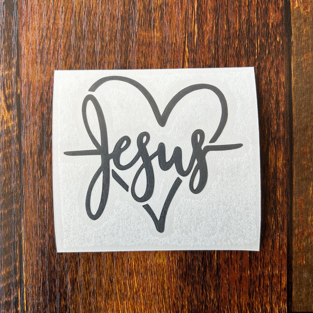Jesus Heart Vinyl Decal - Etsy