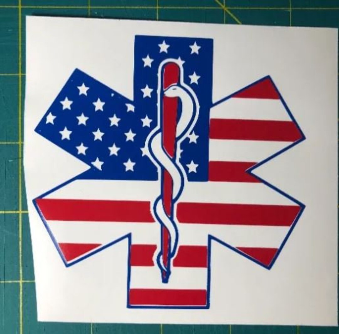 EMS Star of Life American Flag Vinyl Decal - Etsy
