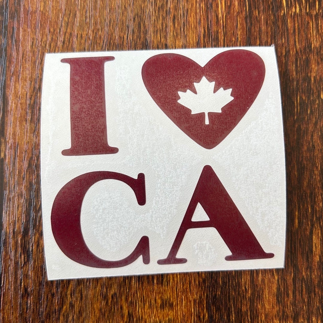 I Love Canada Vinyl Decal - Etsy