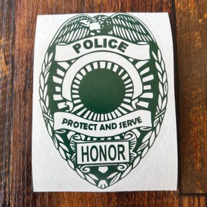 Custom Police Badge "protect and Serve" Shield Style Vinyl Decal - Etsy