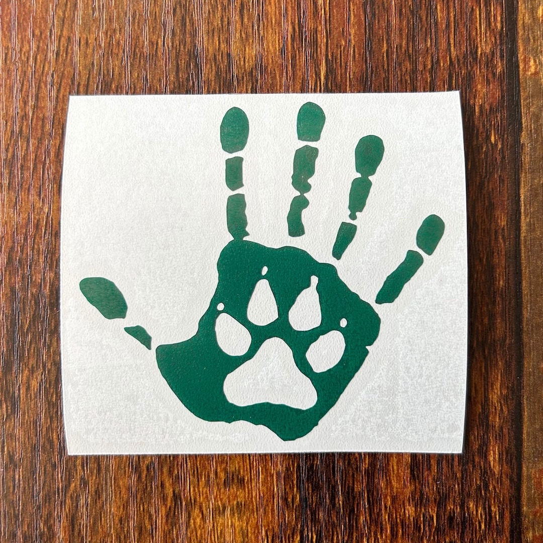 Dog Paw Print Hand Print Vinyl Decal - Etsy