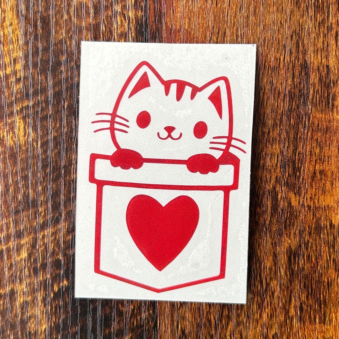Cute Cat in Pocket Vinyl Decal - Etsy