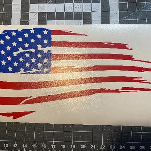 Distressed American Flag Vinyl Decal - Etsy