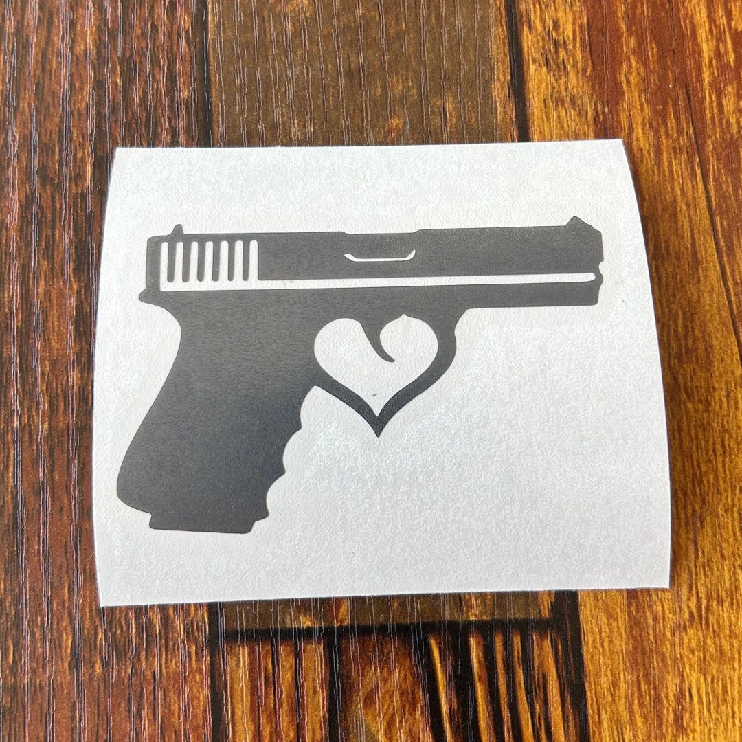 Gun Heart Trigger Vinyl Decal - Etsy