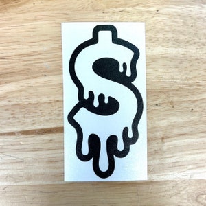 Dripping Dollar Sign Vinyl Decal - Etsy