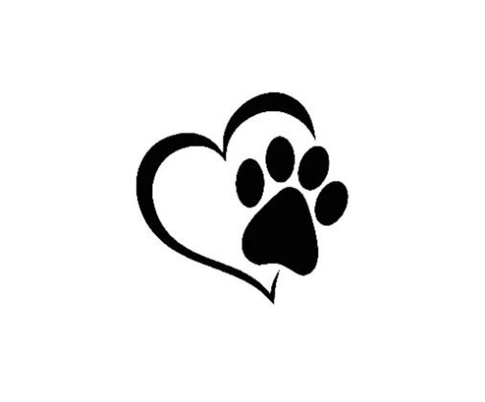 Dog Paw With Heart Decal - Etsy