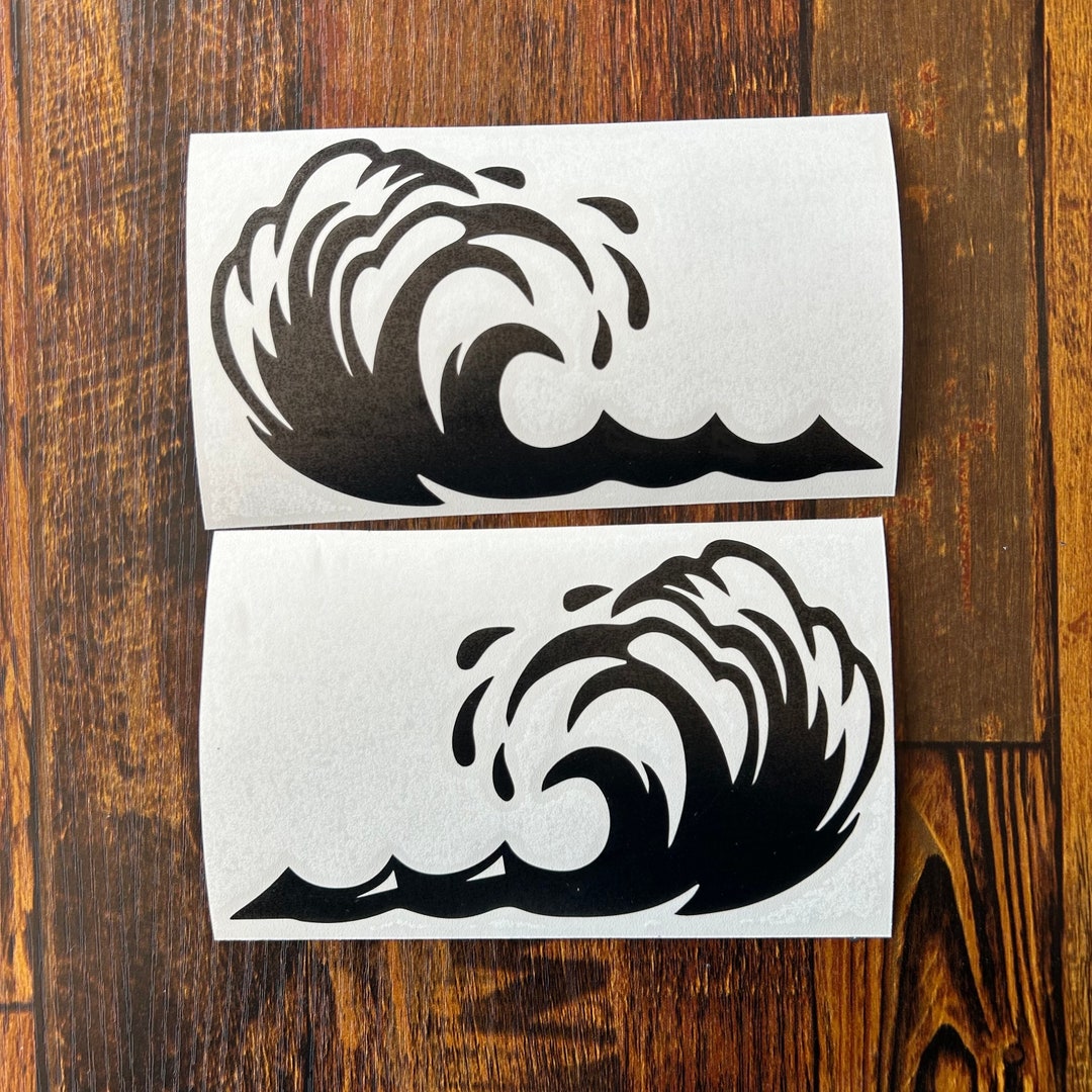 Set of Two Ocean Wave Car Side Vinyl Decal - Etsy