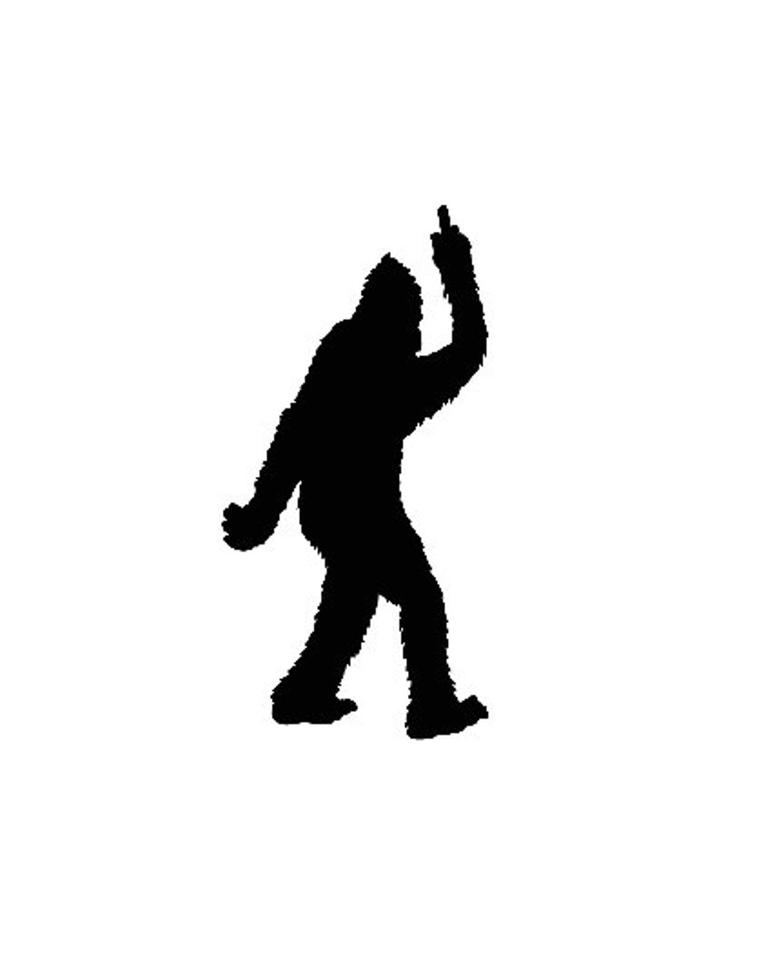 Bigfoot Sasquatch Middle Finger Set of 2 Vinyl Decals - Etsy