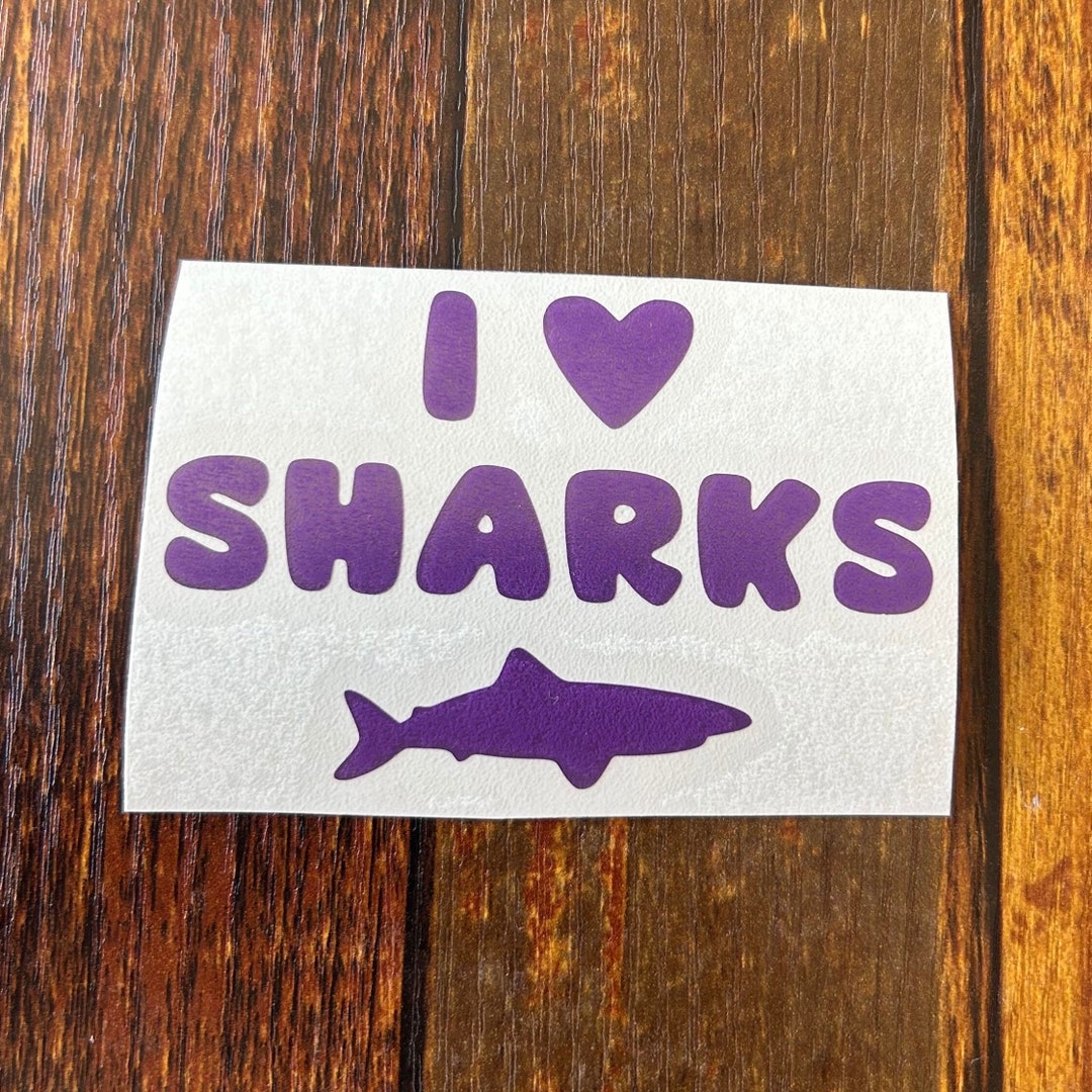 I Love Sharks Vinyl Decal - Etsy