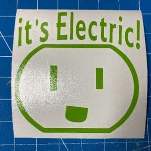 It's Electric Vinyl Decal for EV Charge Port Door - Etsy