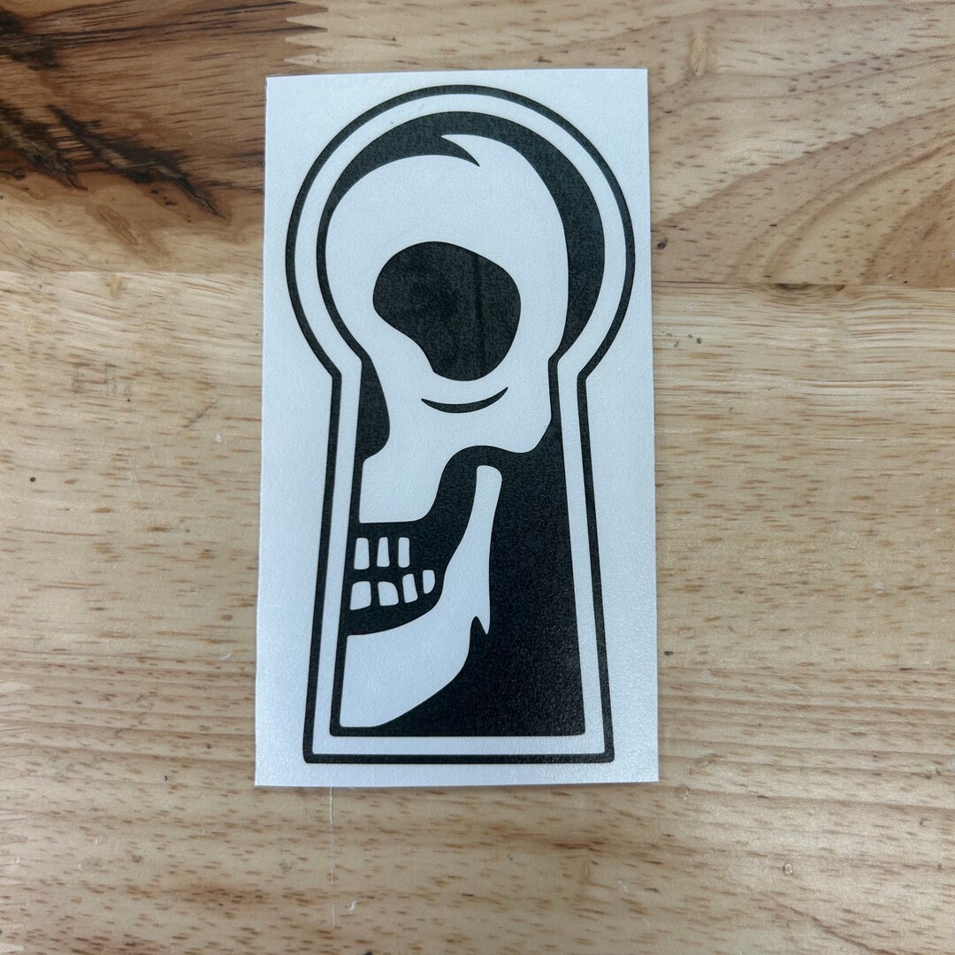 Skull Inside Keyhole Vinyl Decal - Etsy