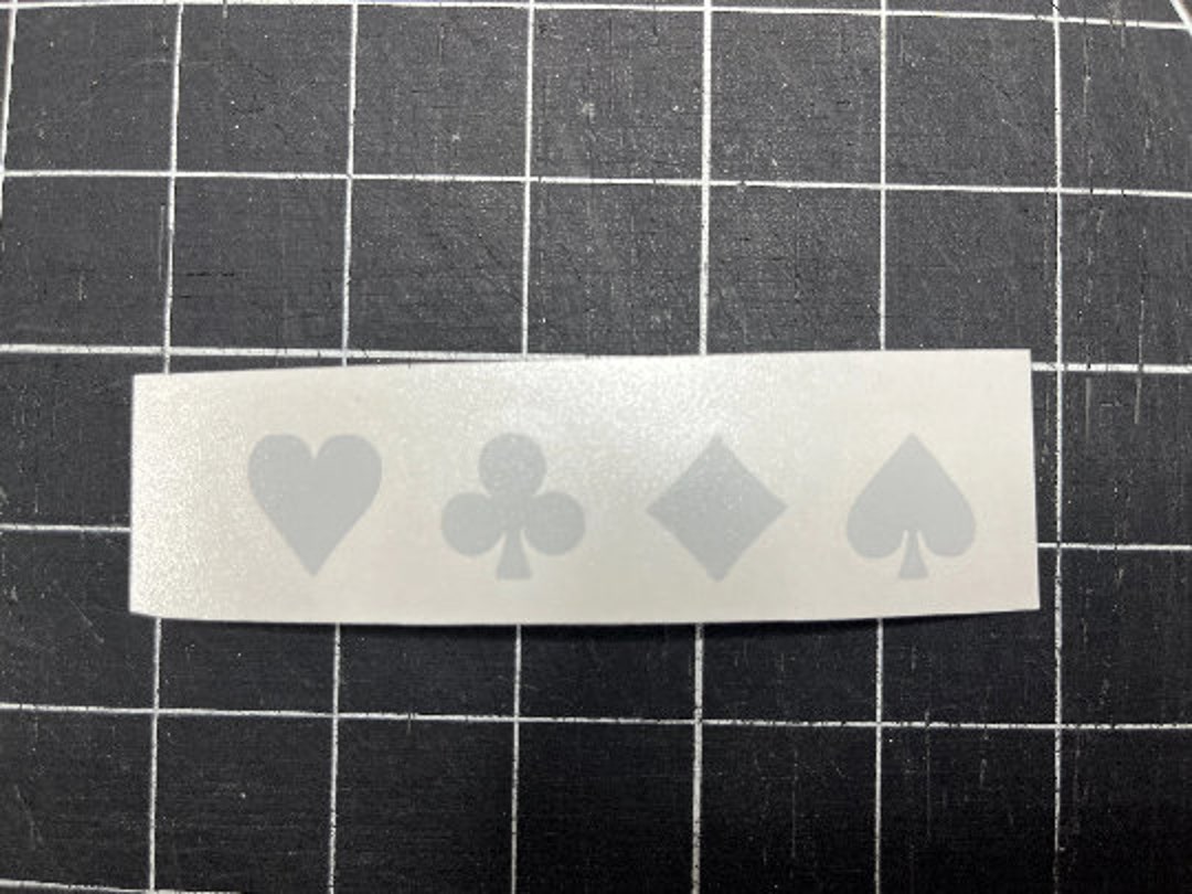 Set of 4 Blank Button Vinyl Decals- 1 Each of Heart, Clover, Diamond ...