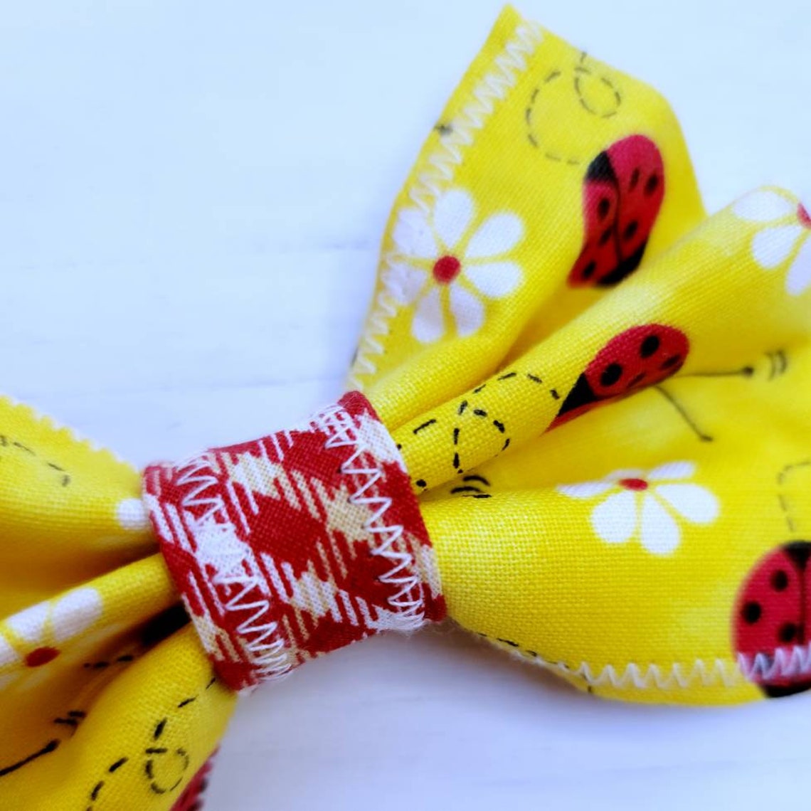 LADYBUG GINGHAM Bow Tie - Etsy