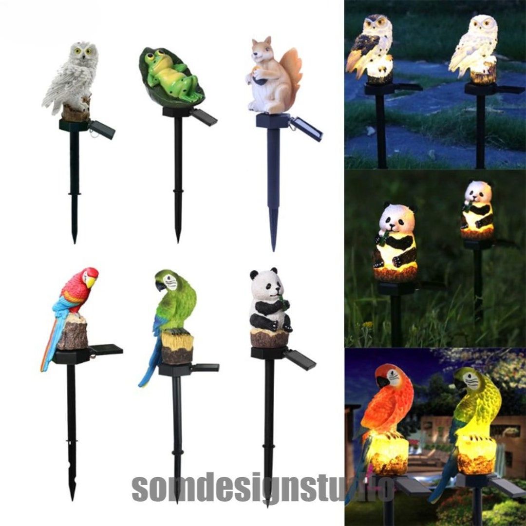 Solar Owl Garden Lights Adorable Animal Design - Etsy