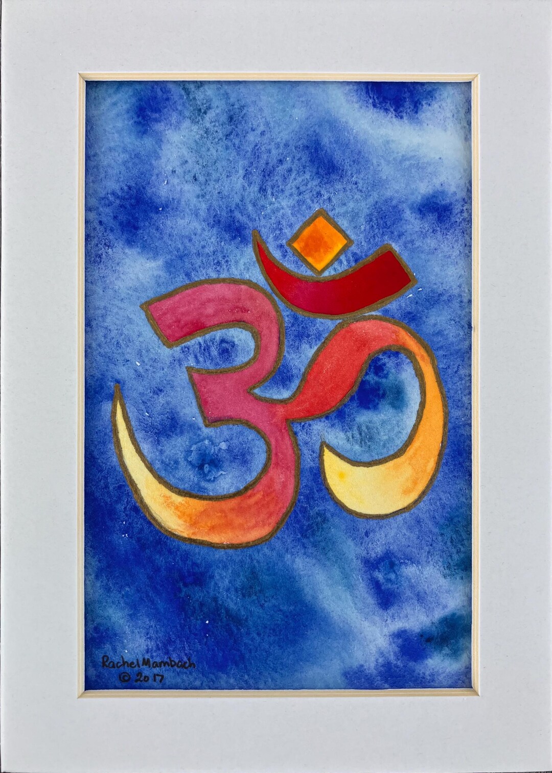 Namaste Ohm Symbol Watercolor Painting - Etsy