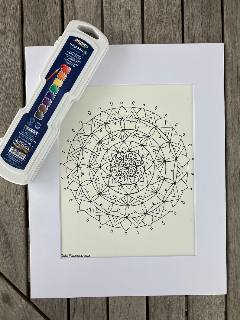 Mandala Painting DIY Kit With Watercolors and Paintbrush, Paint Your ...