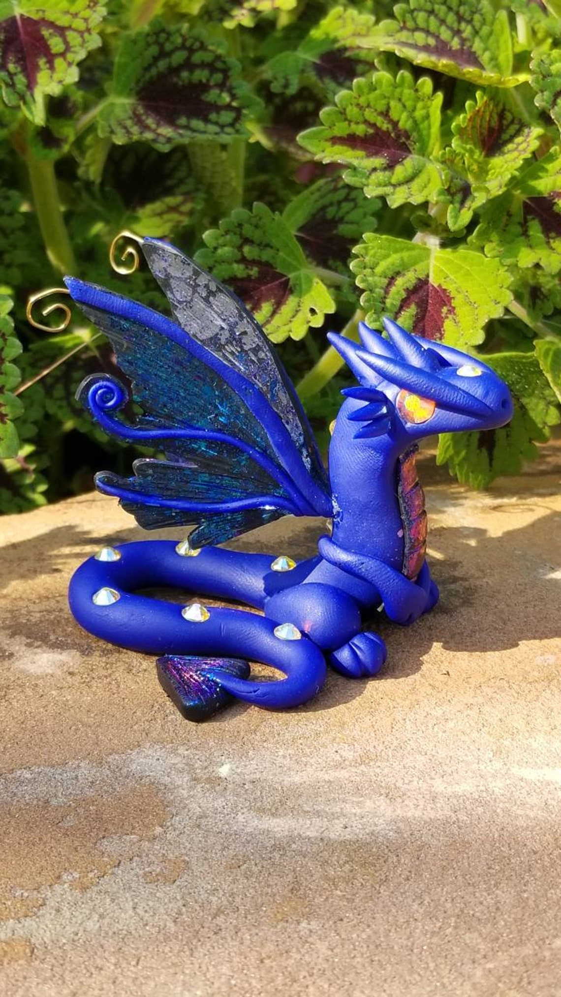 Ultramarine Blue Dragon – Statue, Sculpture, Polymer Clay, Unique Gift ...