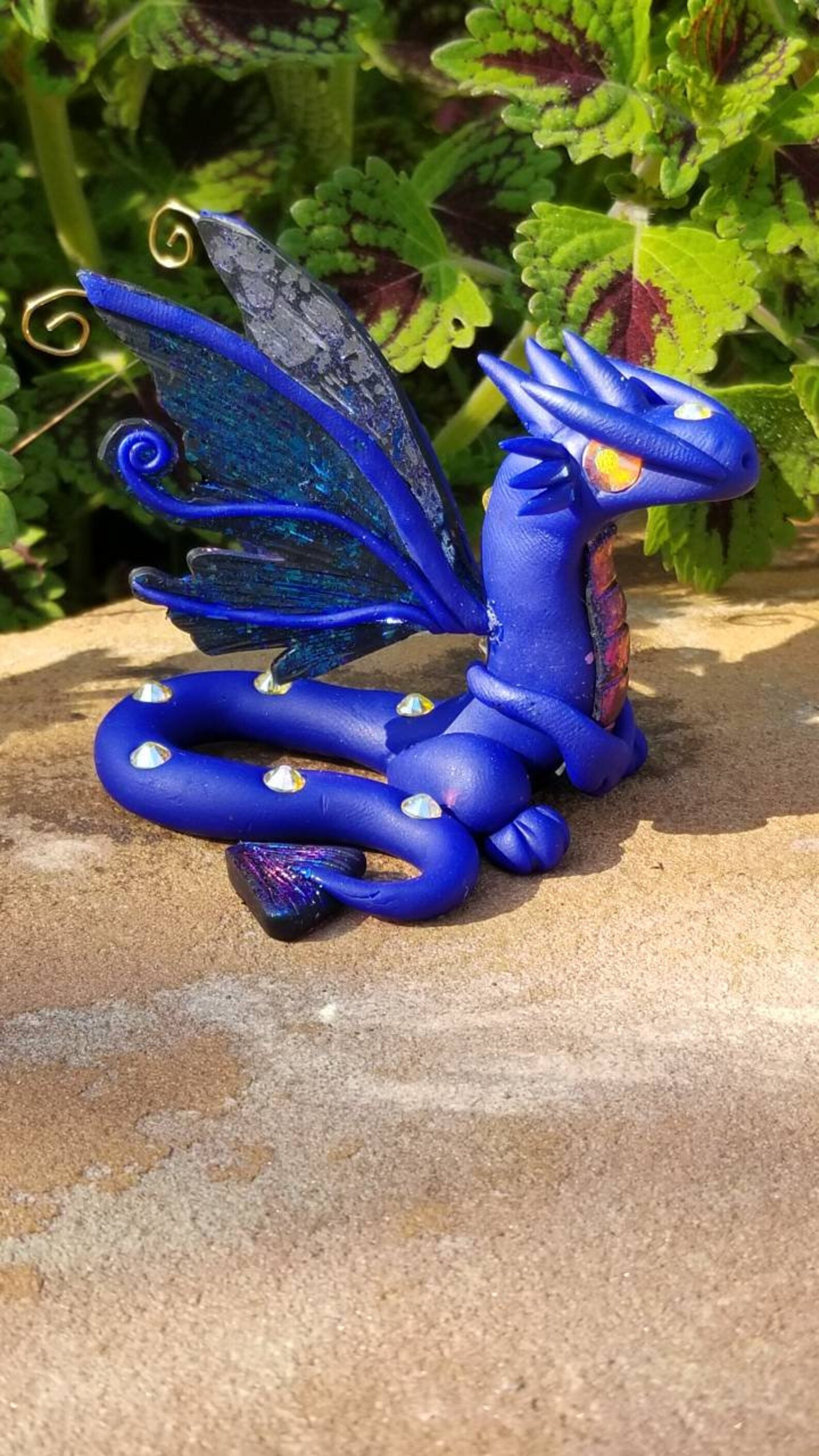 Ultramarine Blue Dragon – Statue, Sculpture, Polymer Clay, Unique Gift ...