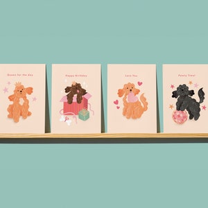 Cockapoo Party Time Birthday Card | Disco Black Poodle Illustration ...