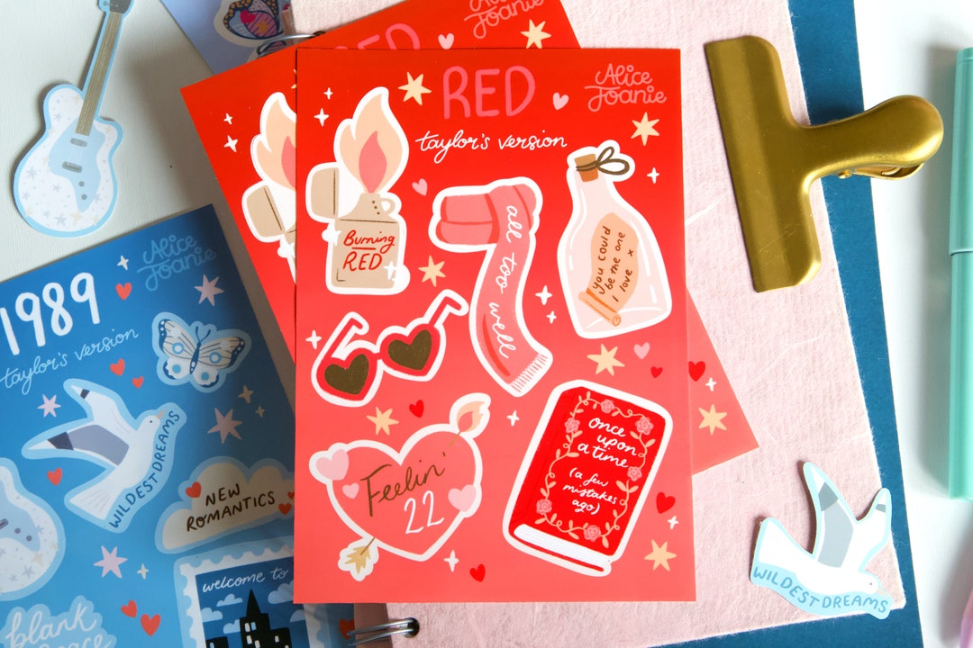 Taylor Swift Red Taylor's Version Sticker Sheet Taylor Swift Theme ...